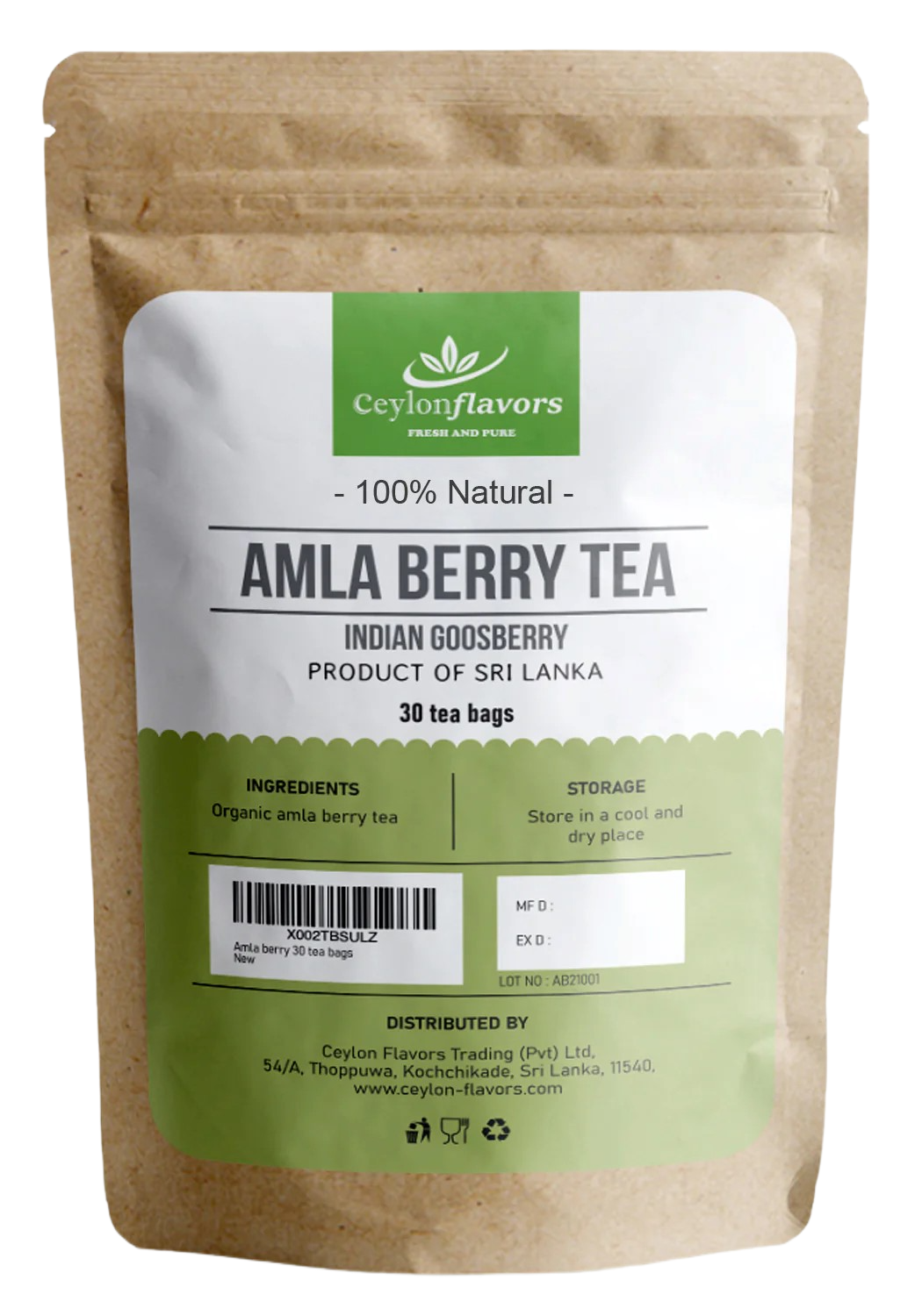 Amla Herbal Tea (Gooseberry Tea), Pack of 30 Tea Bags. 100% Natural, P ...