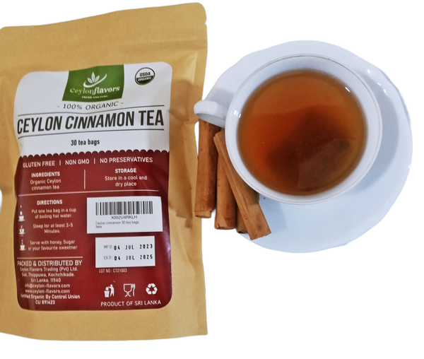 Ceylon Cinnamon Tea, pack of 30 tea bags, 150g, 100% Organic, USDA Cer