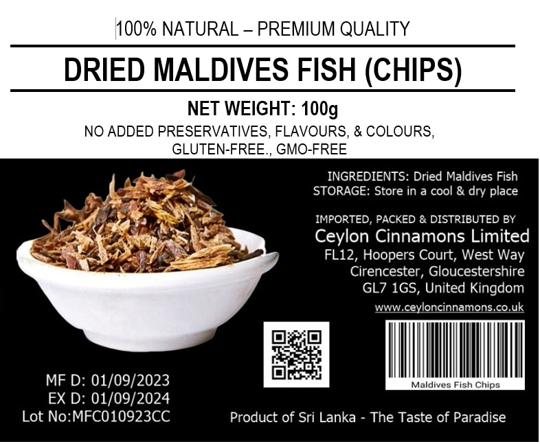 Maldive Fish Smoked Chips, 100g, Premium Quality Dried Tuna Fish Flake ...
